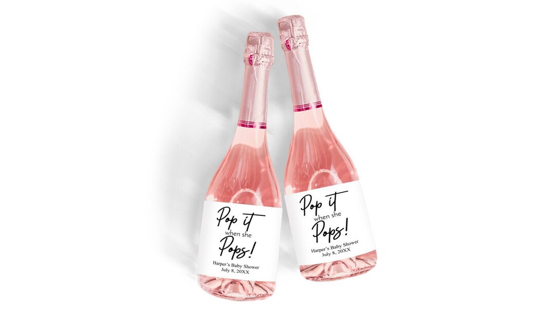 3 Pieces Pop It When She Pops Personalized Champagne Bottle Labels ...