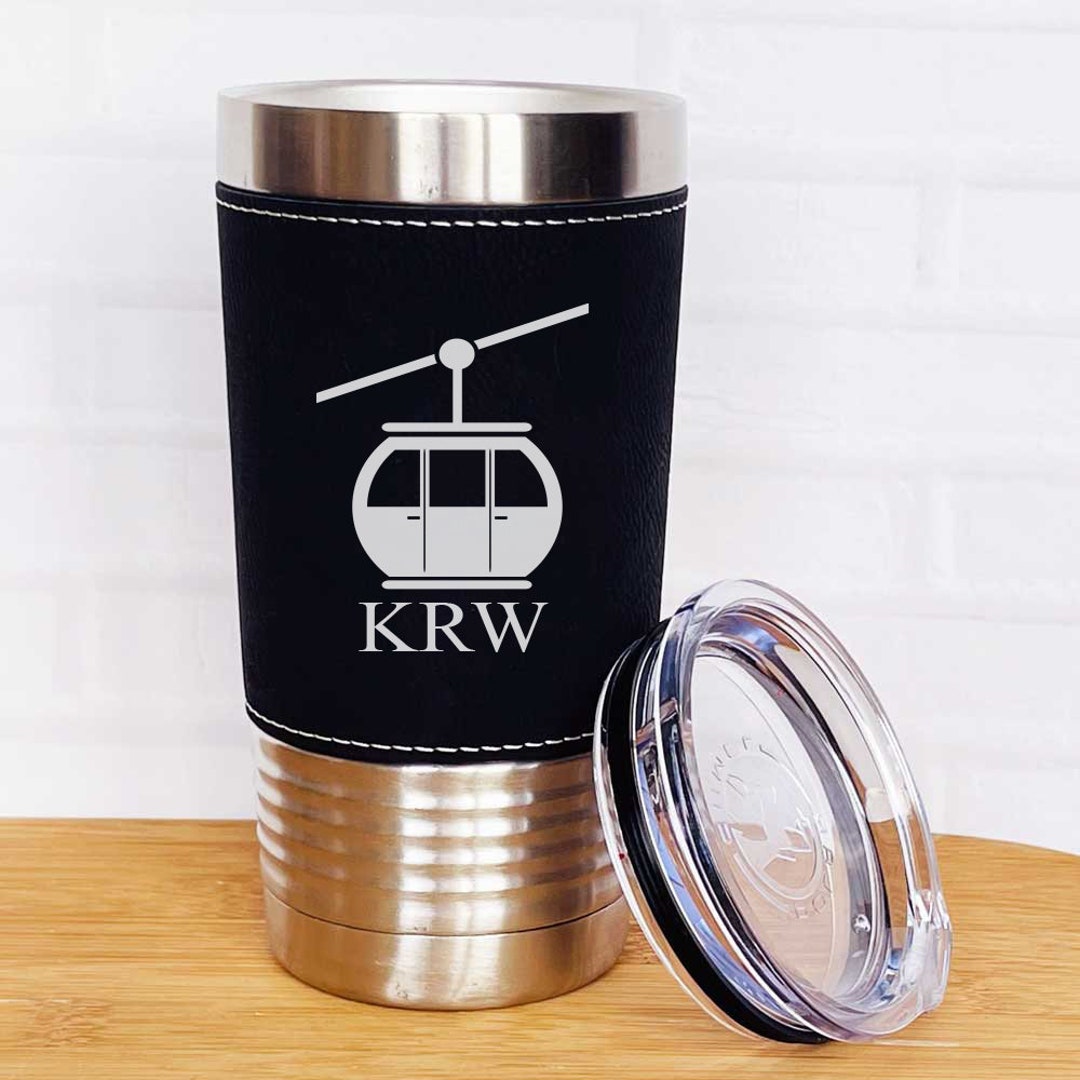 Gondola Ski Monogram Personalized Engraved 20oz Tumbler With Clear Lid ...