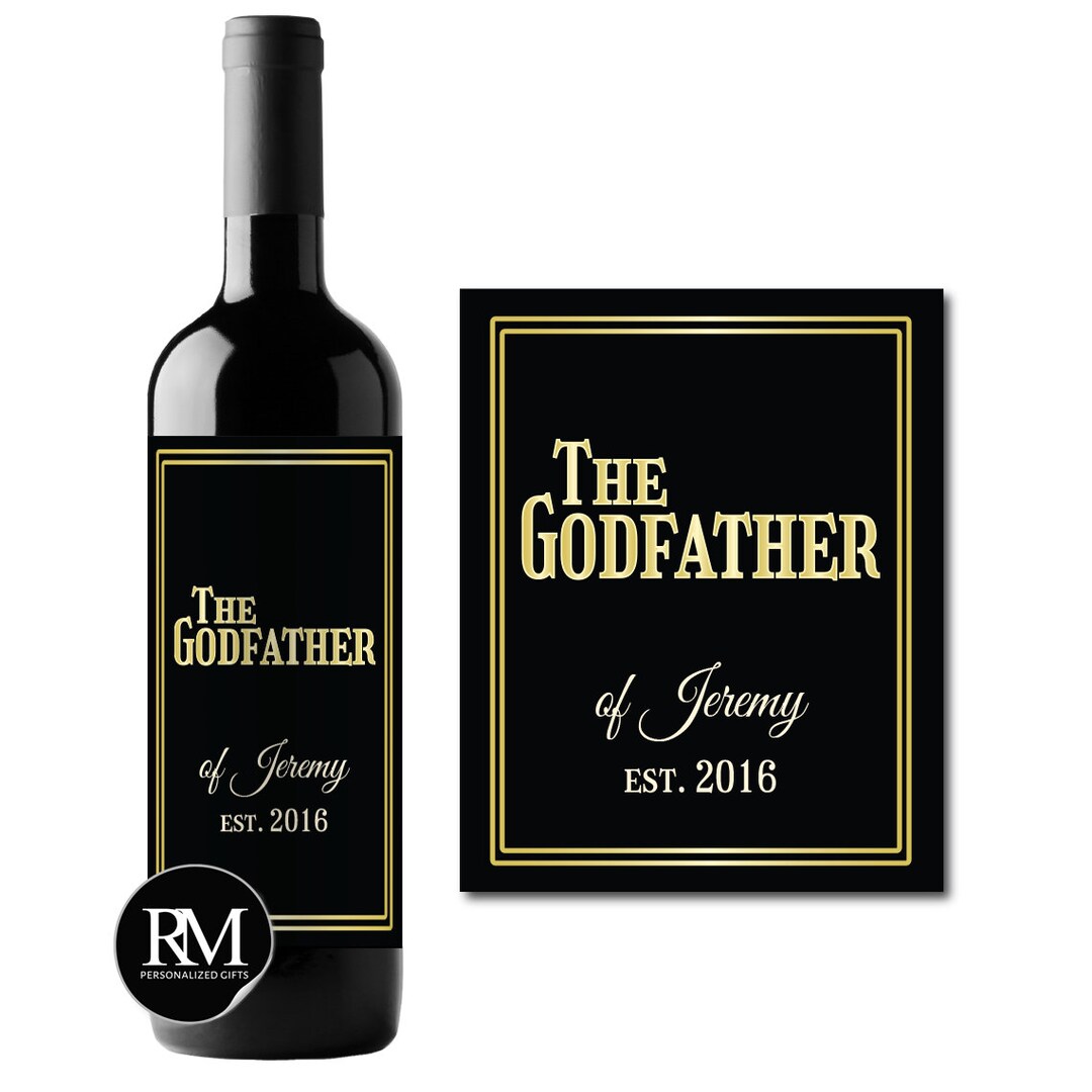Set of 12 the Godfather Personalized Wine Labels, Baby Shower Wine ...