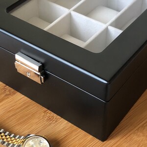 Watch Box Wood 6 Slot Compartment Watch Box Square Shaped, Personalized ...