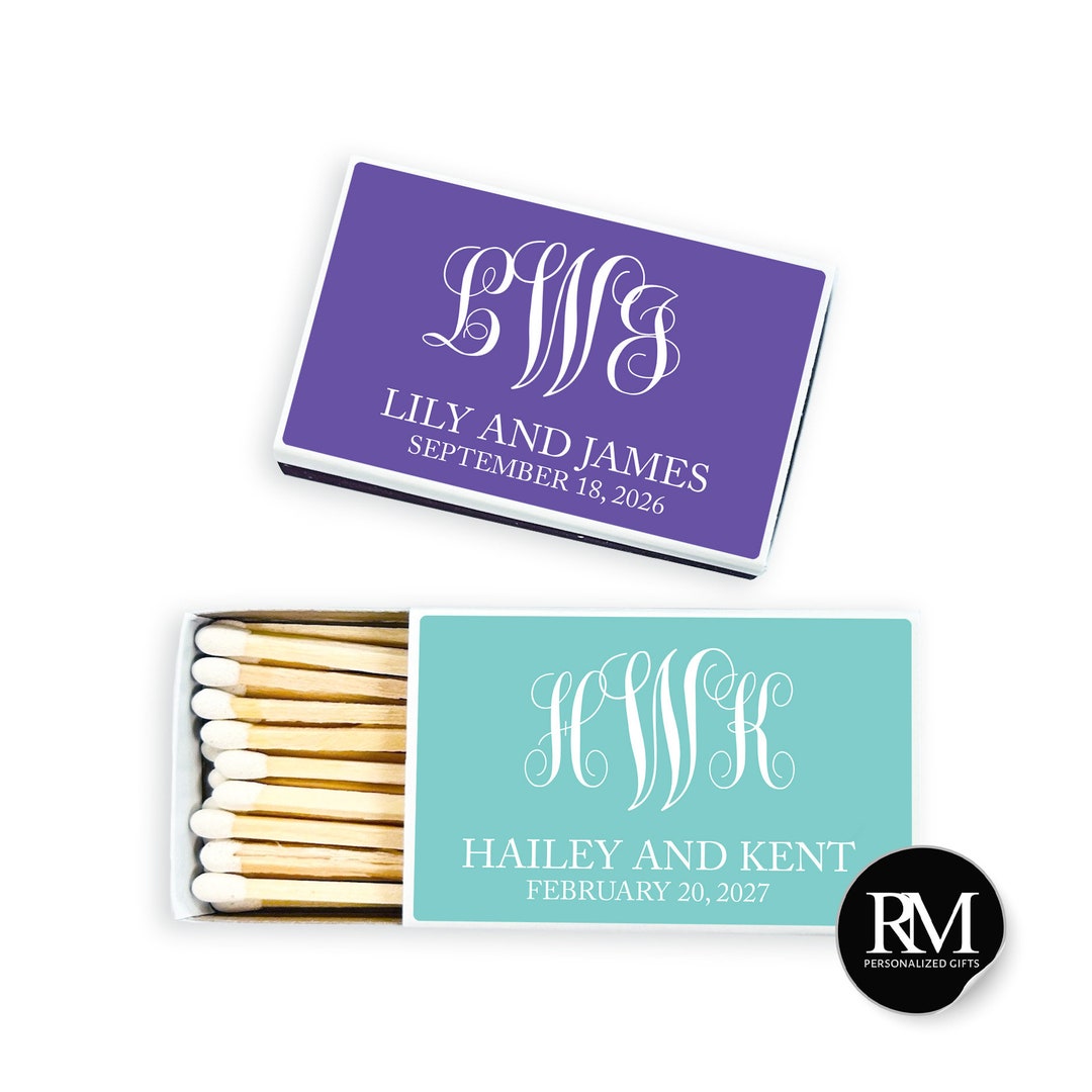Personalized Matches PACK of 50 Vine Monogram Personalized Matches ...