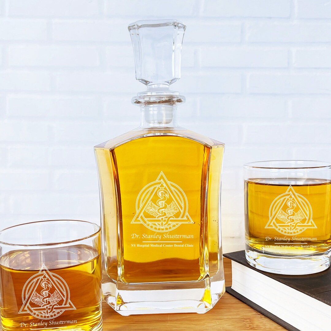 Dentistry Whiskey Decanter Whiskey Rocks Glasses Dentistry - Etsy