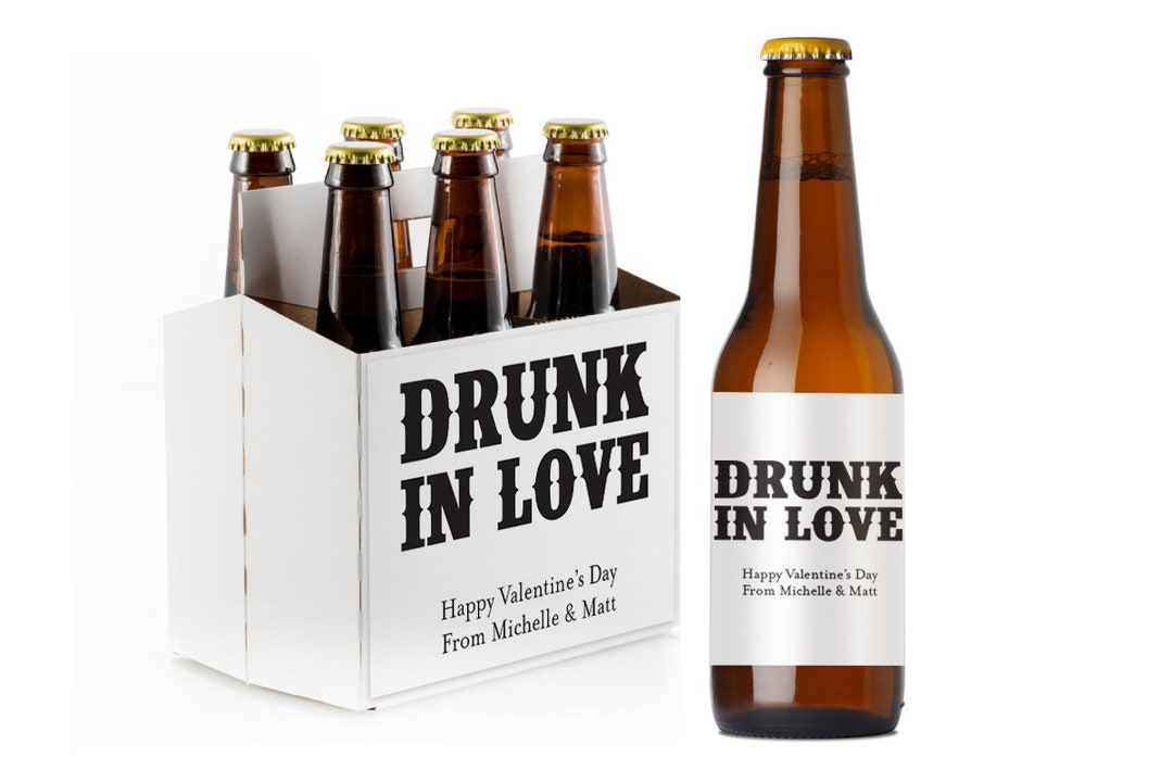 Personalized Beer Bottle Carrier & Labels: Drunk in Love Gift Set - Etsy