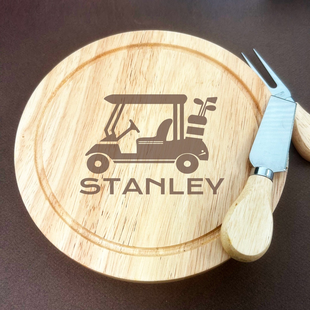 Golf Cart Engraved Personalized Cheese Board Set, Personalized Cheese ...