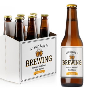 A Little Baby is Brewing Baby Shower Party Personalized Beer Bottle ...