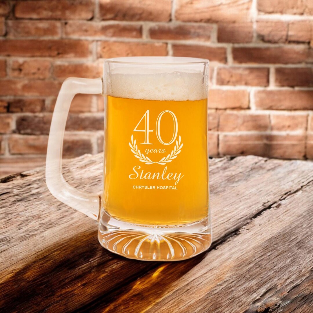 Large Beer Maxim Glass, Beer Mugs Glasses Personalized Etched Years of ...