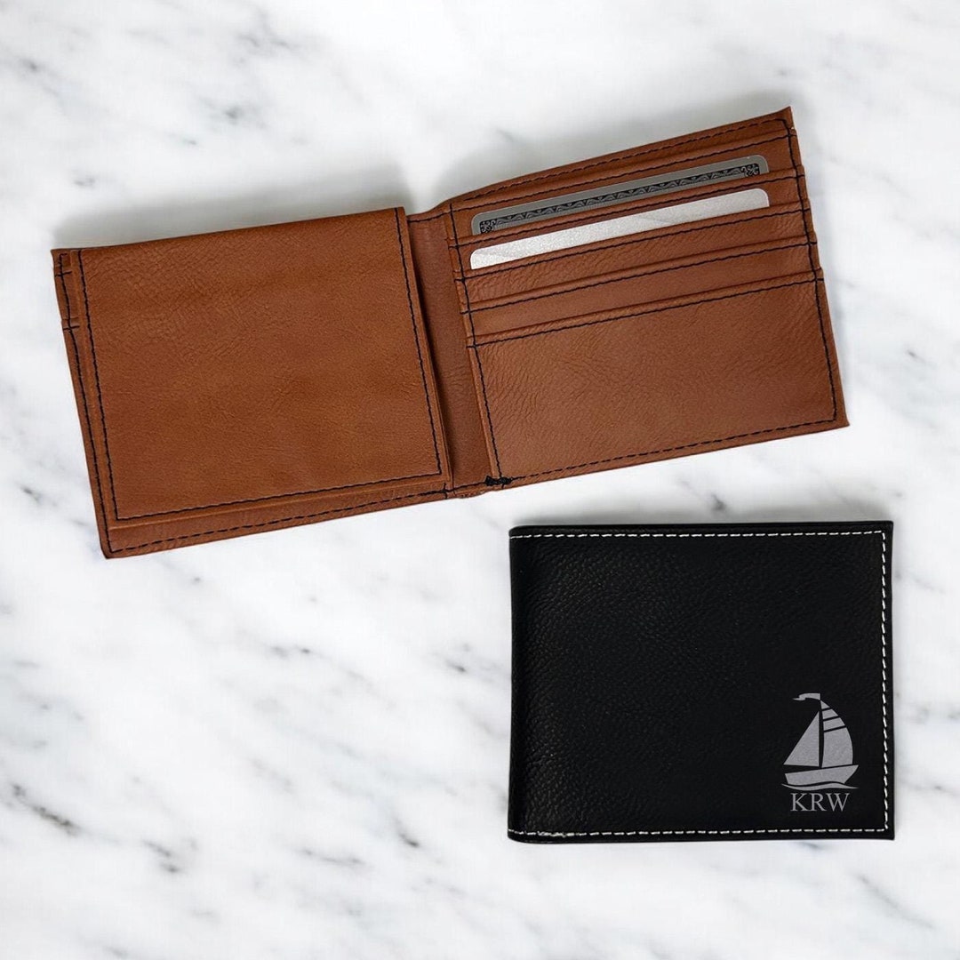 Sailboat Personalized Faux Leather Bifold Wallet - Etsy