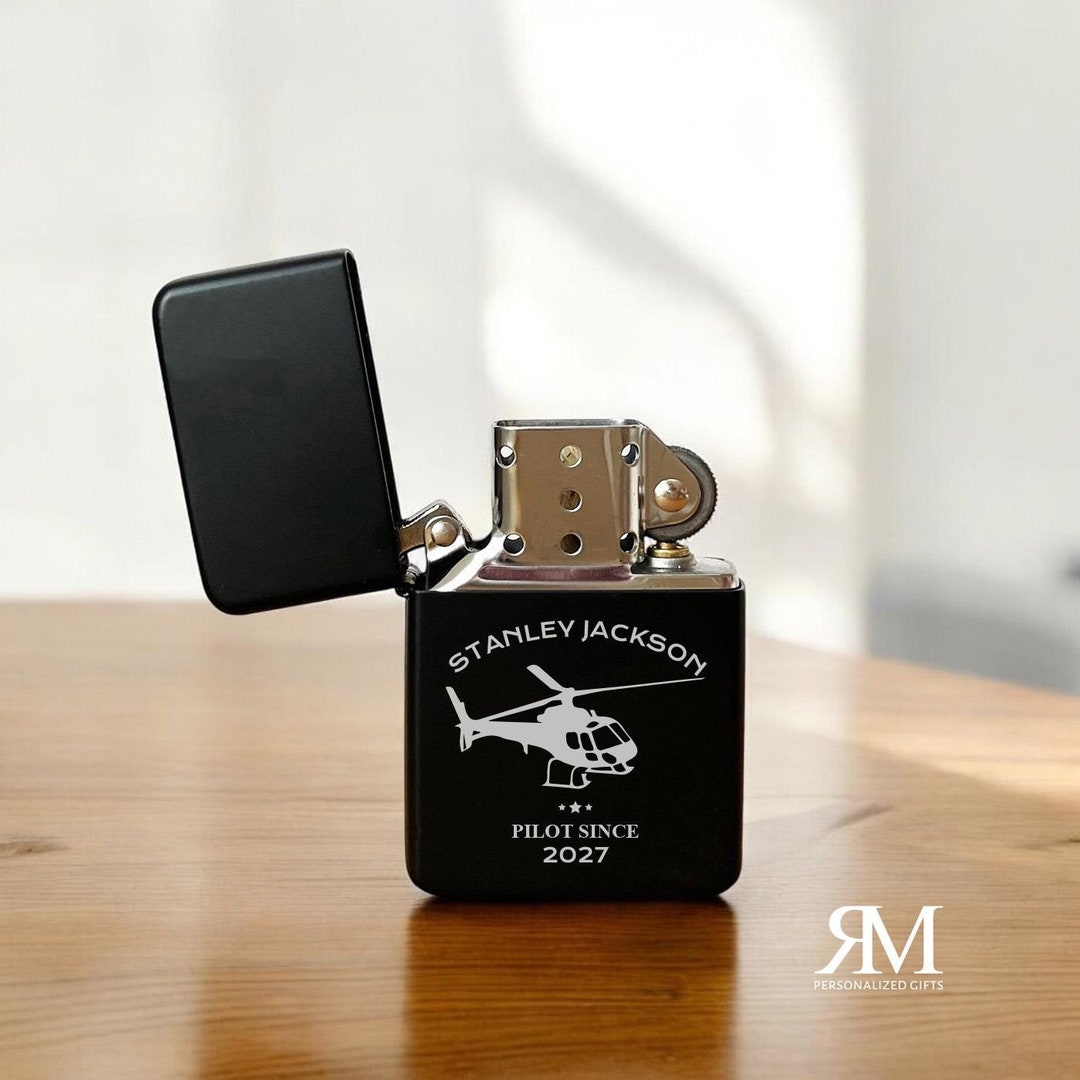 Engraved Helicopter Design Engraved Personalized Lighter | Personalized ...