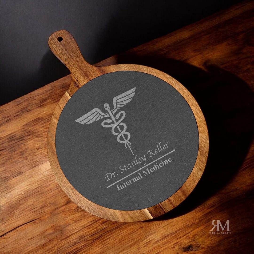 Engraved Slate Cheese Board: Acacia Wood Serving Board, Medical Doctor ...