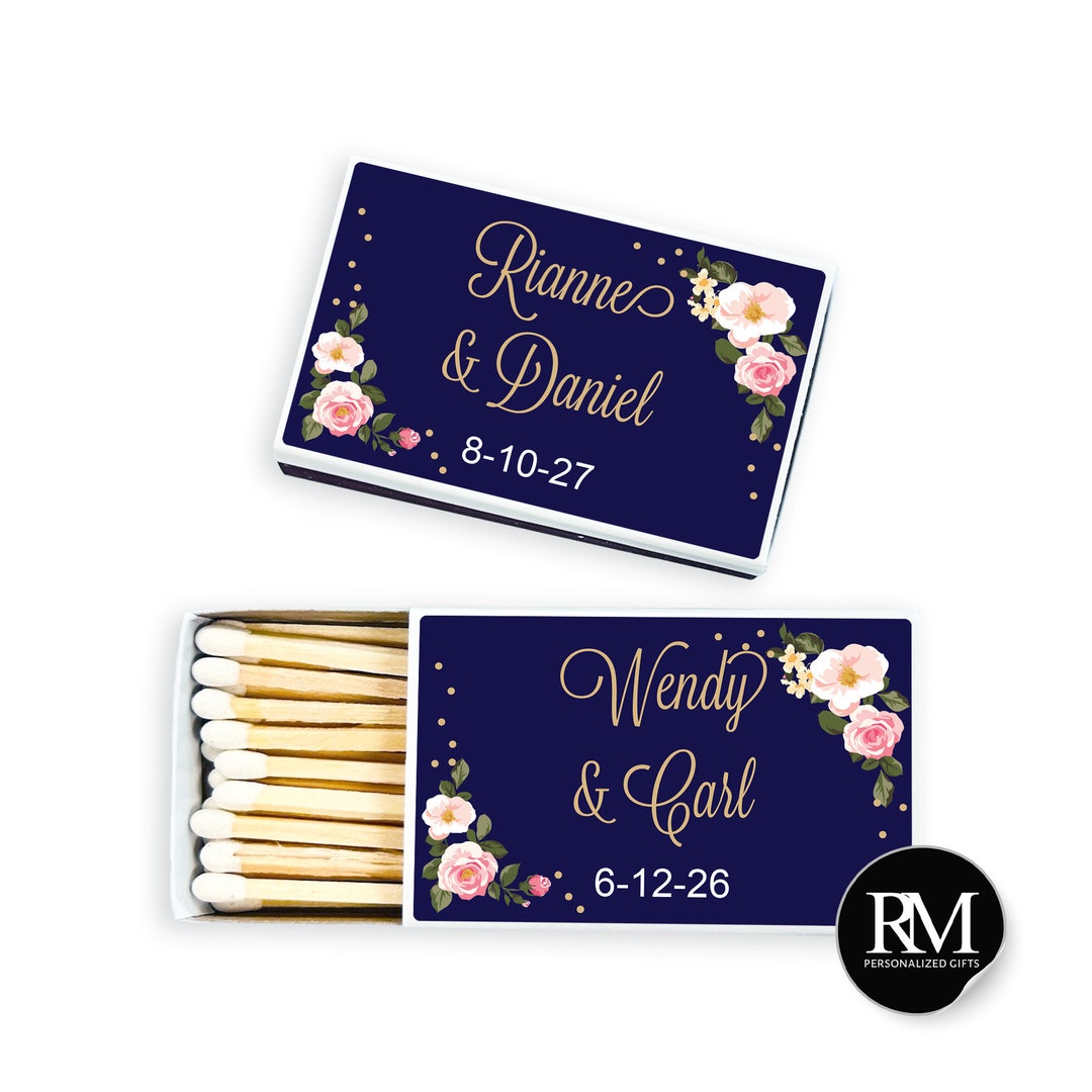 Personalized Matches PACK of 50 Fancy Floral Personalized Matches ...