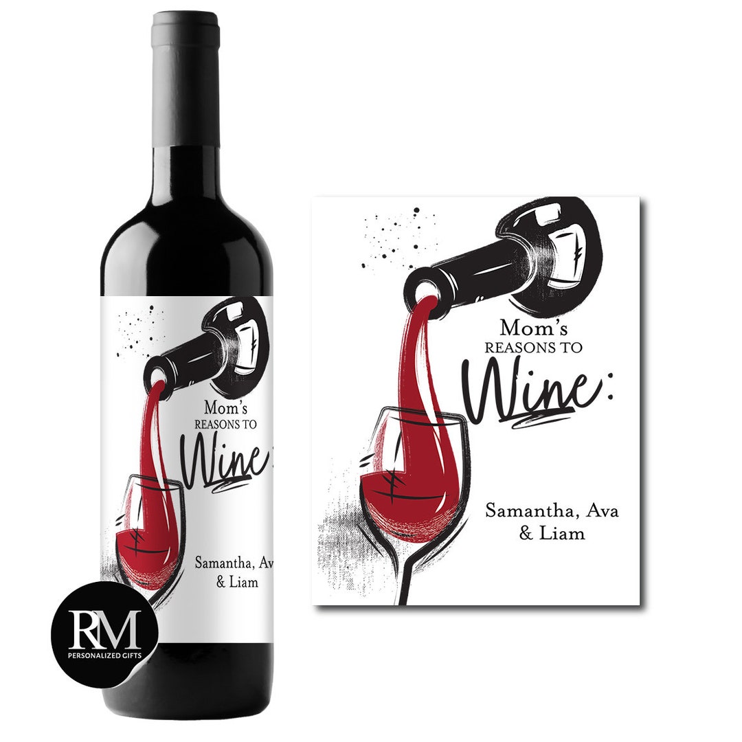 Personalized Wine Label Mom's Reasons to Wine Mother's Day Labels ...