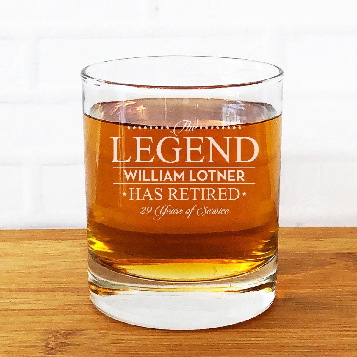The Legend Has Retired Whiskey Rocks Glasses, Retirement Etched Rock ...