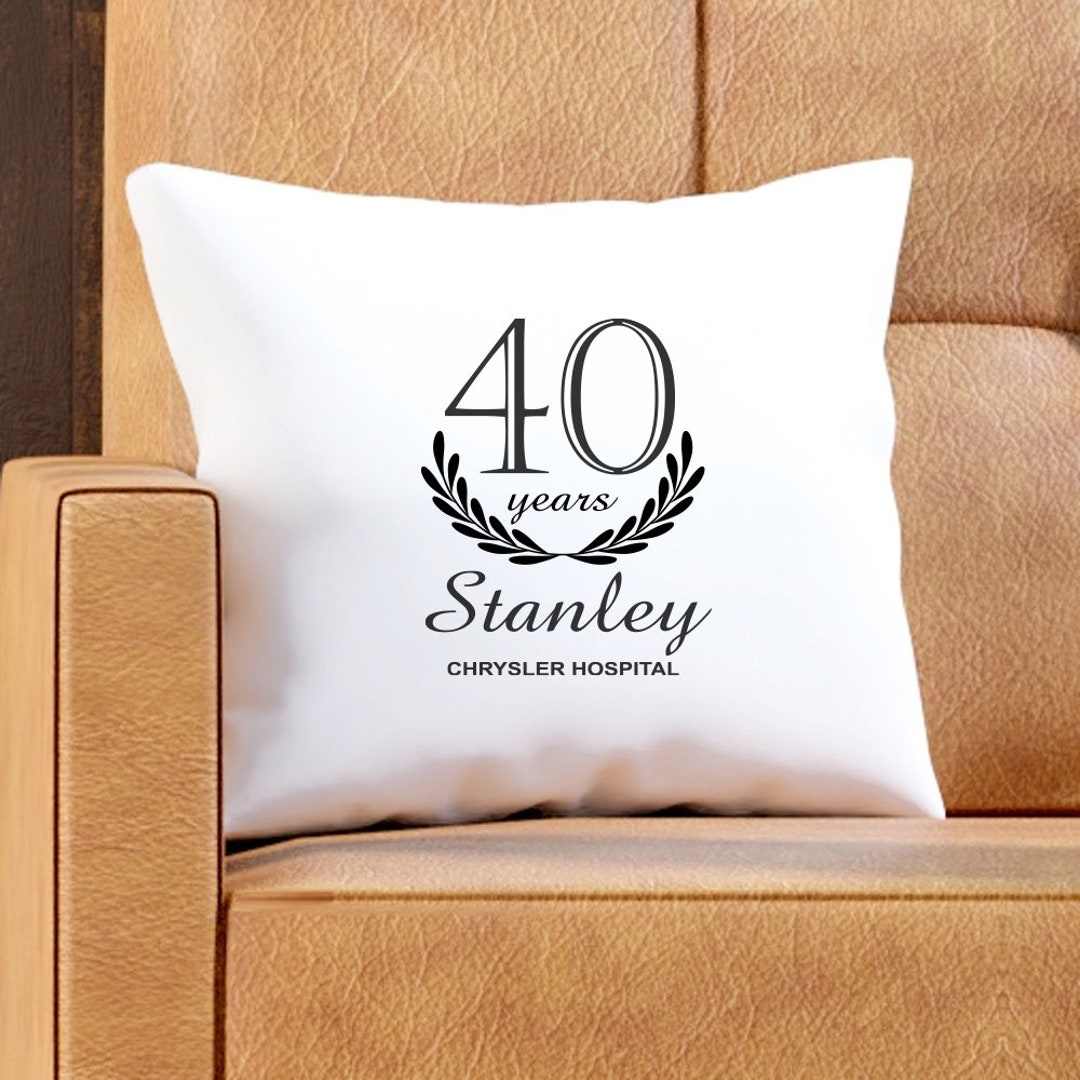 Years of Service Retirement Personalized Pillow or Pillow Case, White ...