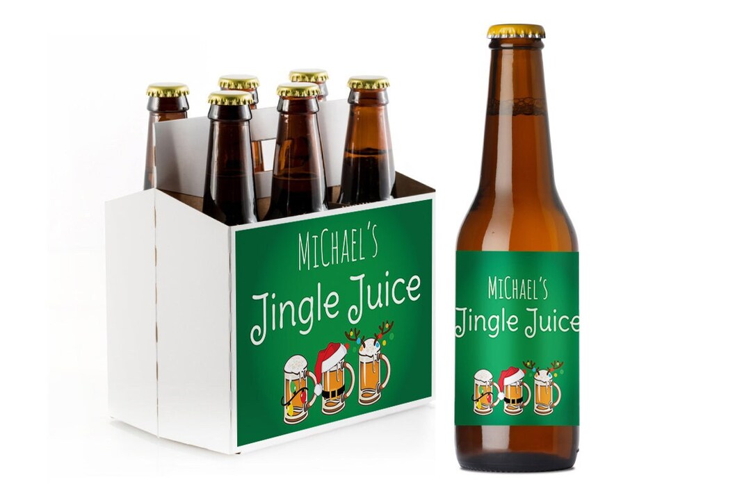 Jingle Juice Personalized Beer Bottle Carrier or Personalized Beer ...