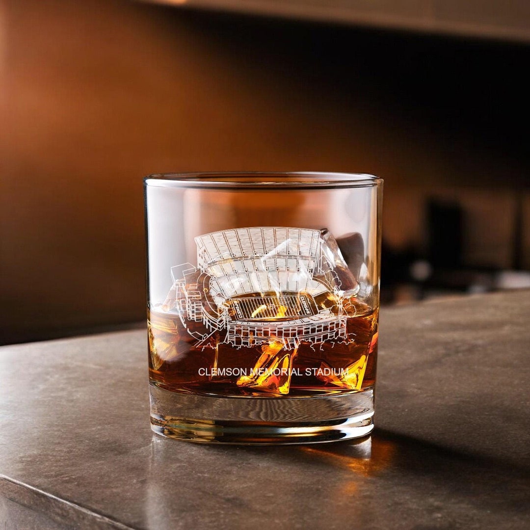 Stadium Whiskey Rocks Glasses, Personalized Etched Rock Glass Whiskey ...