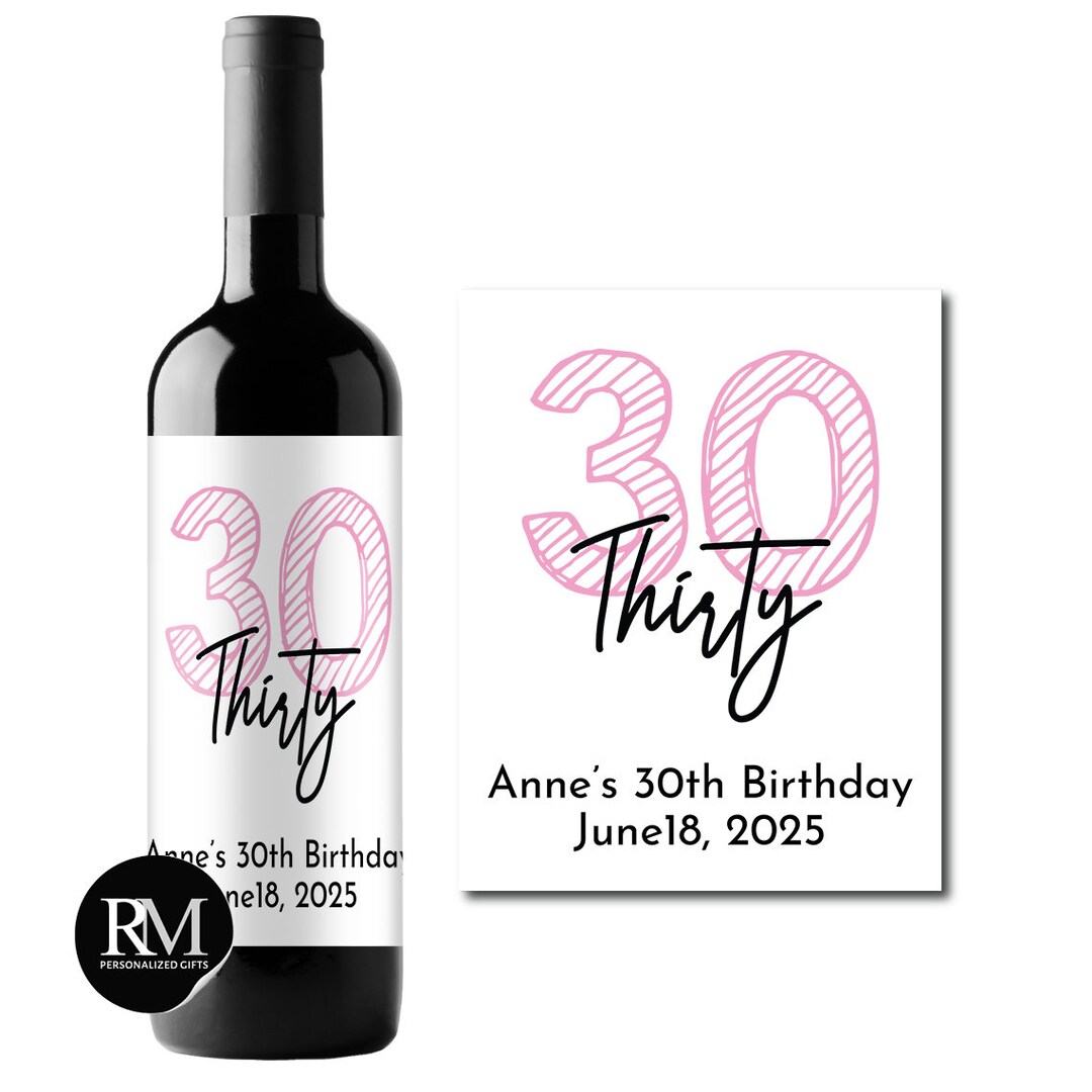 Personalized Wine Label Happy 30th Birthday Labels, Birthday ...