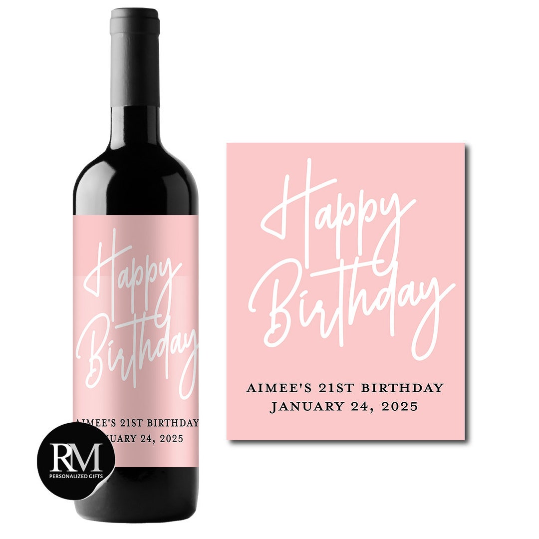 Personalized Wine Label Happy Birthday Labels, Birthday Personalized ...