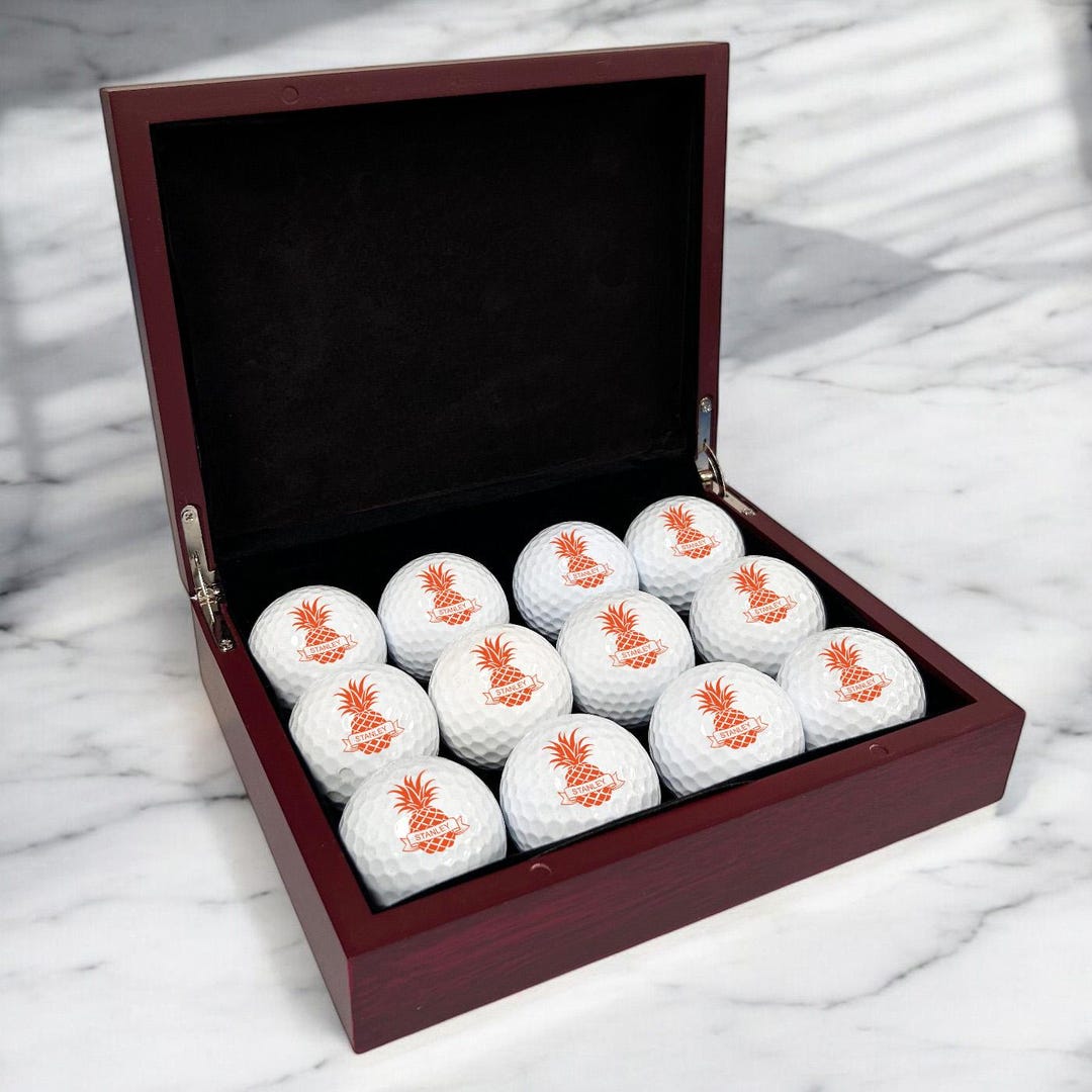 Personalized Pineapple Golf Balls: Golfer Gift Set With Engraved Box - Etsy