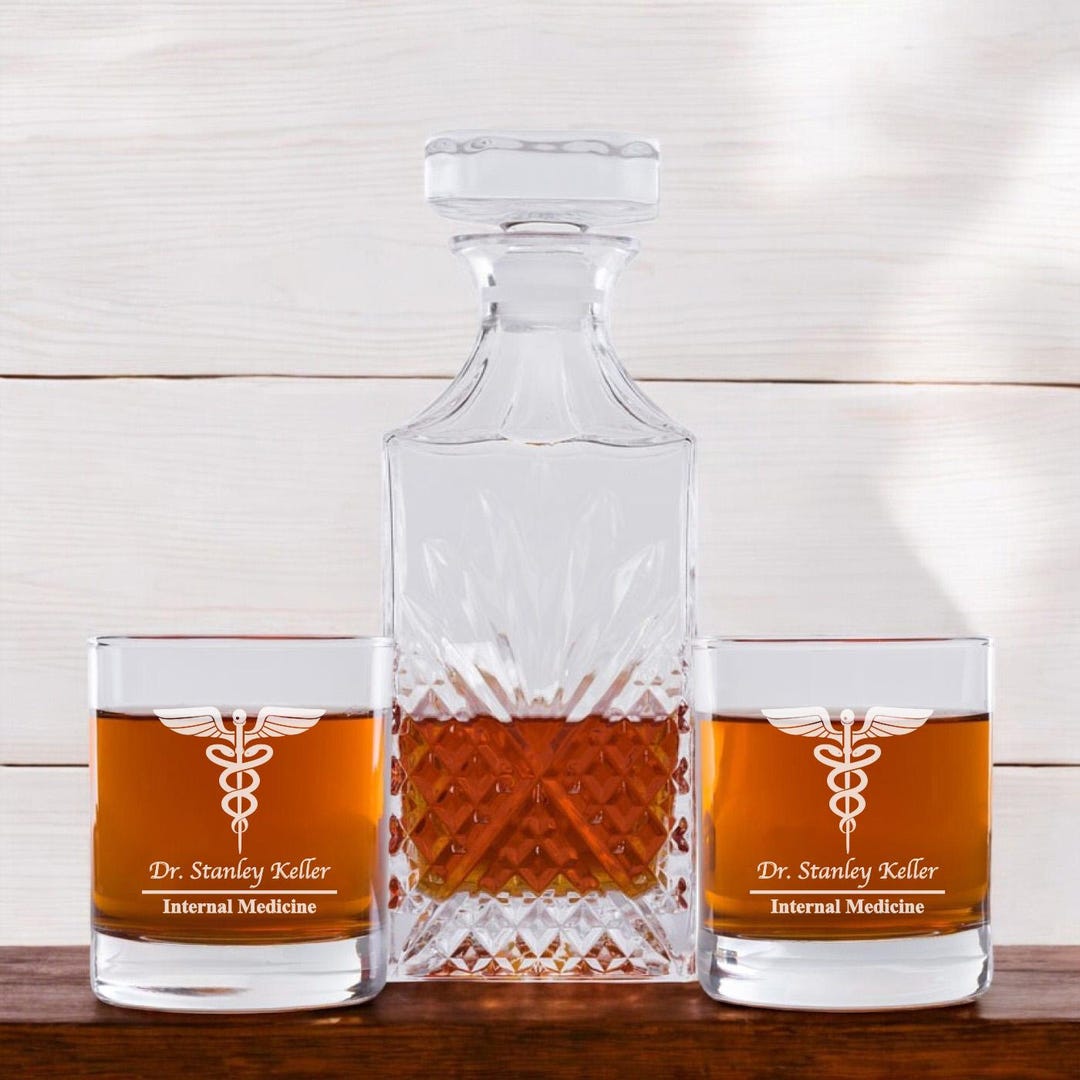 Nurse Medical Doctor Whiskey Decanter Whiskey Rocks Glasses, Diamond ...