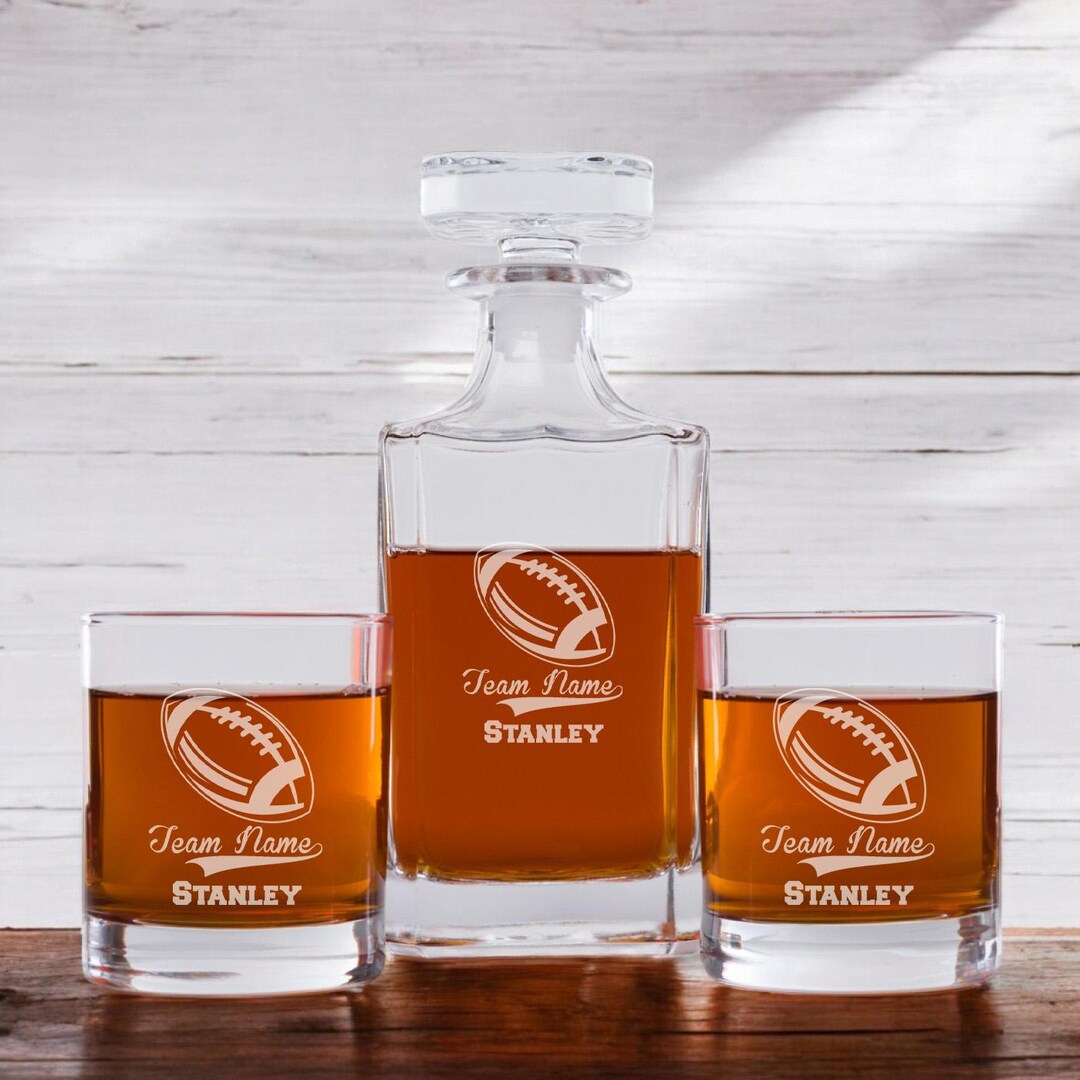 Football Fanatics Sports Whiskey Decanter Gifts, Whiskey Rocks Glasses ...
