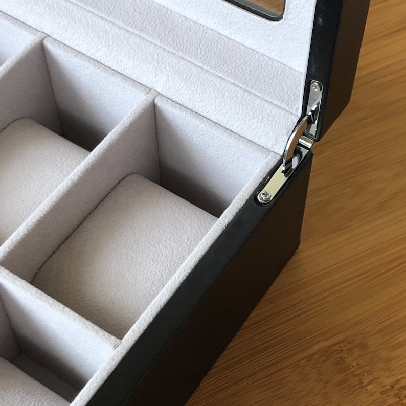 Watch Box Wood 6 Slot Compartment Watch Box Square Shaped, Personalized ...