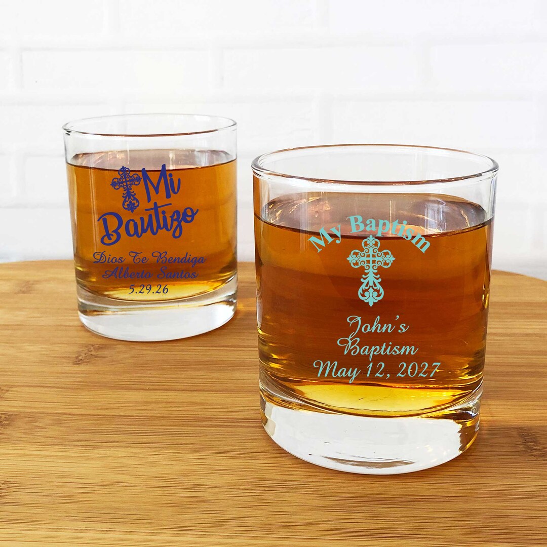 Printed 24 Pieces of Baptism Personalized Votive Shot Glass Favors ...