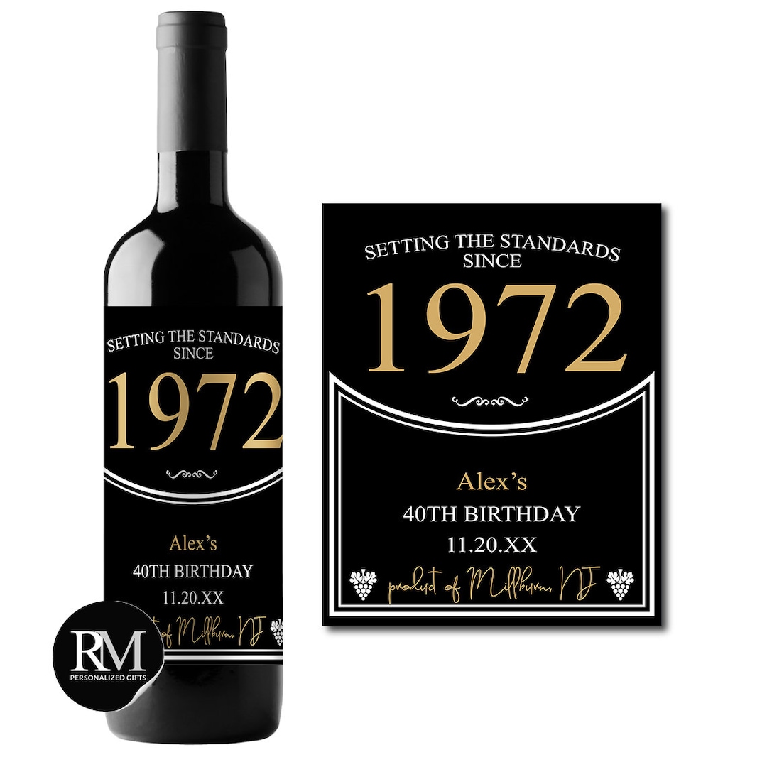 Personalized Wine Label Setting the Standards Since Labels, Birthday ...