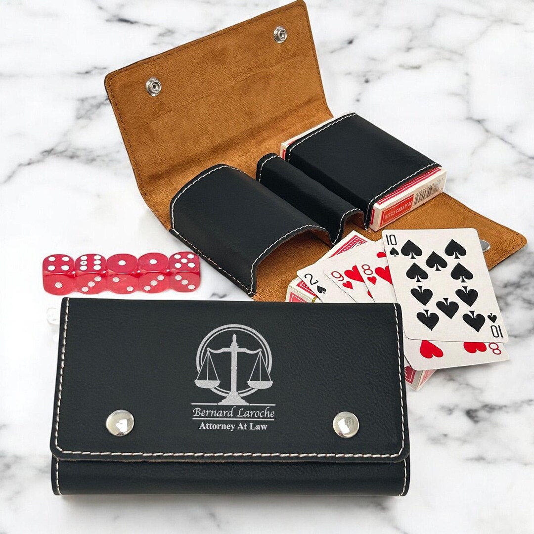 Personalized Lawyer Gift: Scale of Justice Faux Leather Travel Card ...