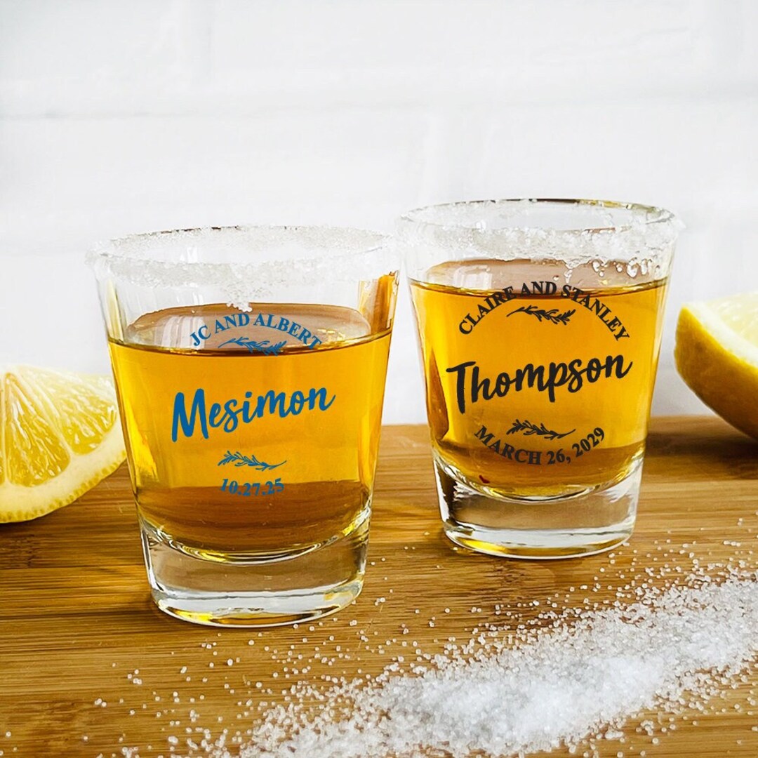 Personalized Leaf Fluted Shot Glasses: Wedding Party Favors (24 Pieces ...