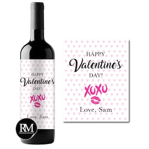 Set of 12 XOXO Personalized Wine Labels, Valentine's Day Wine Champagne ...