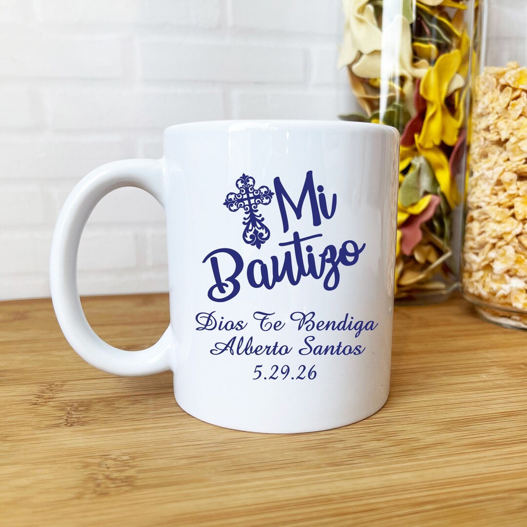 Baptism Personalized 10 Ounce Coffee Mug With Handle, Bautizo Ceramic ...