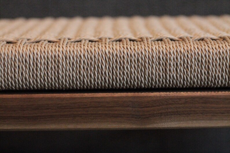 Handmade Danish Cord and Hardwood Bench - Etsy