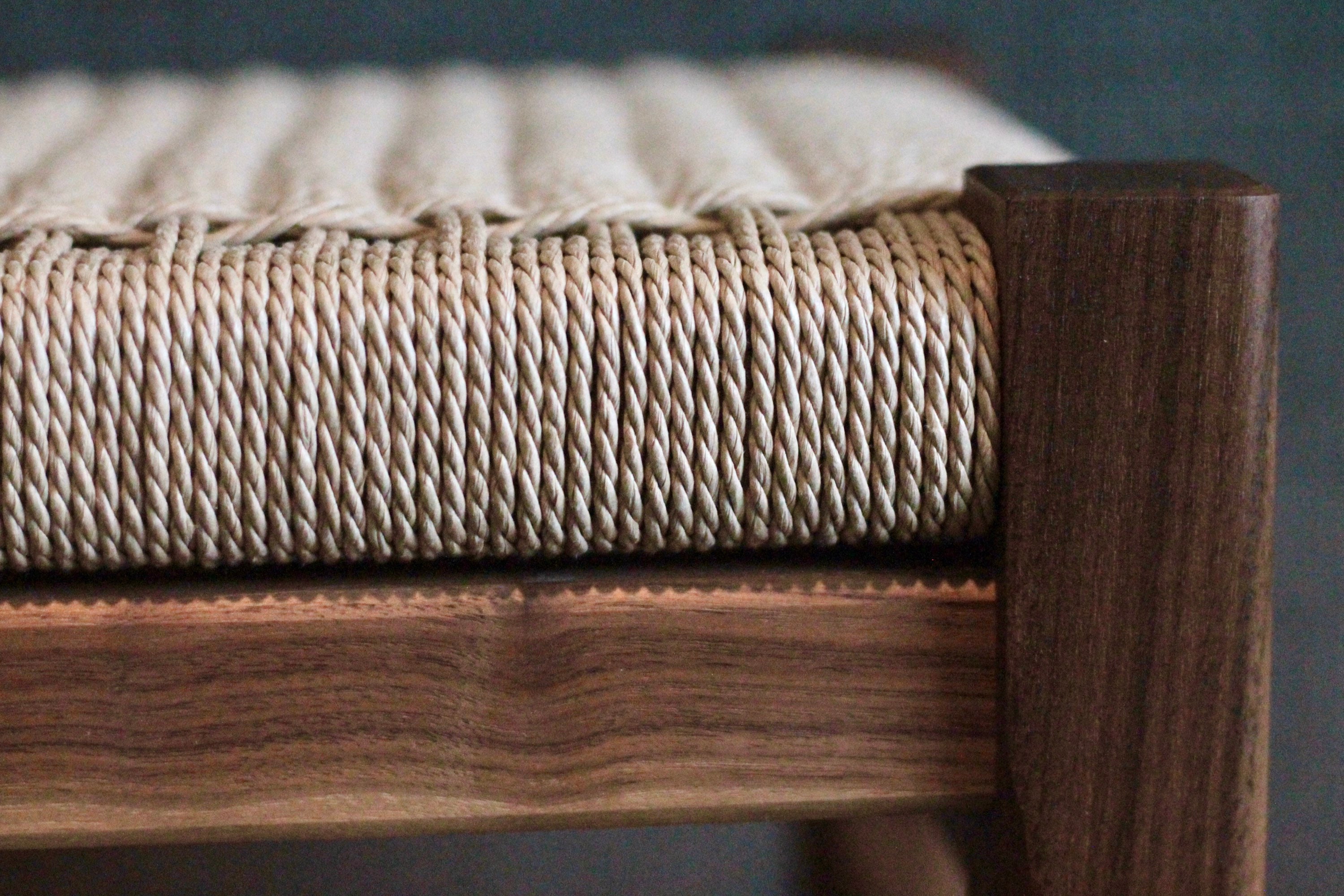 Handmade Danish Cord and Hardwood Bench 60x 15x 18 - Etsy