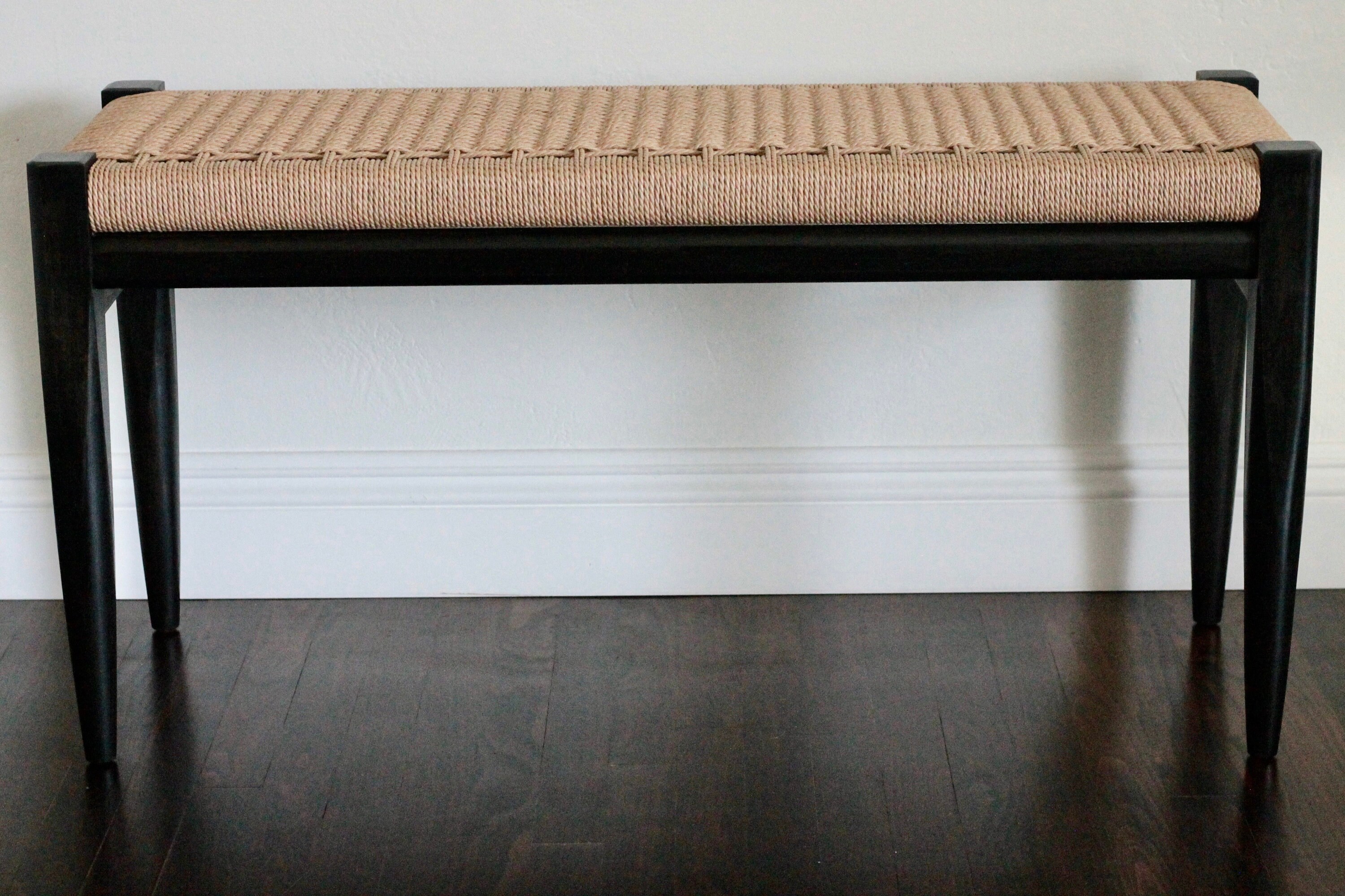 Handmade Danish Cord and Hardwood Bench 60x 15x 18 - Etsy