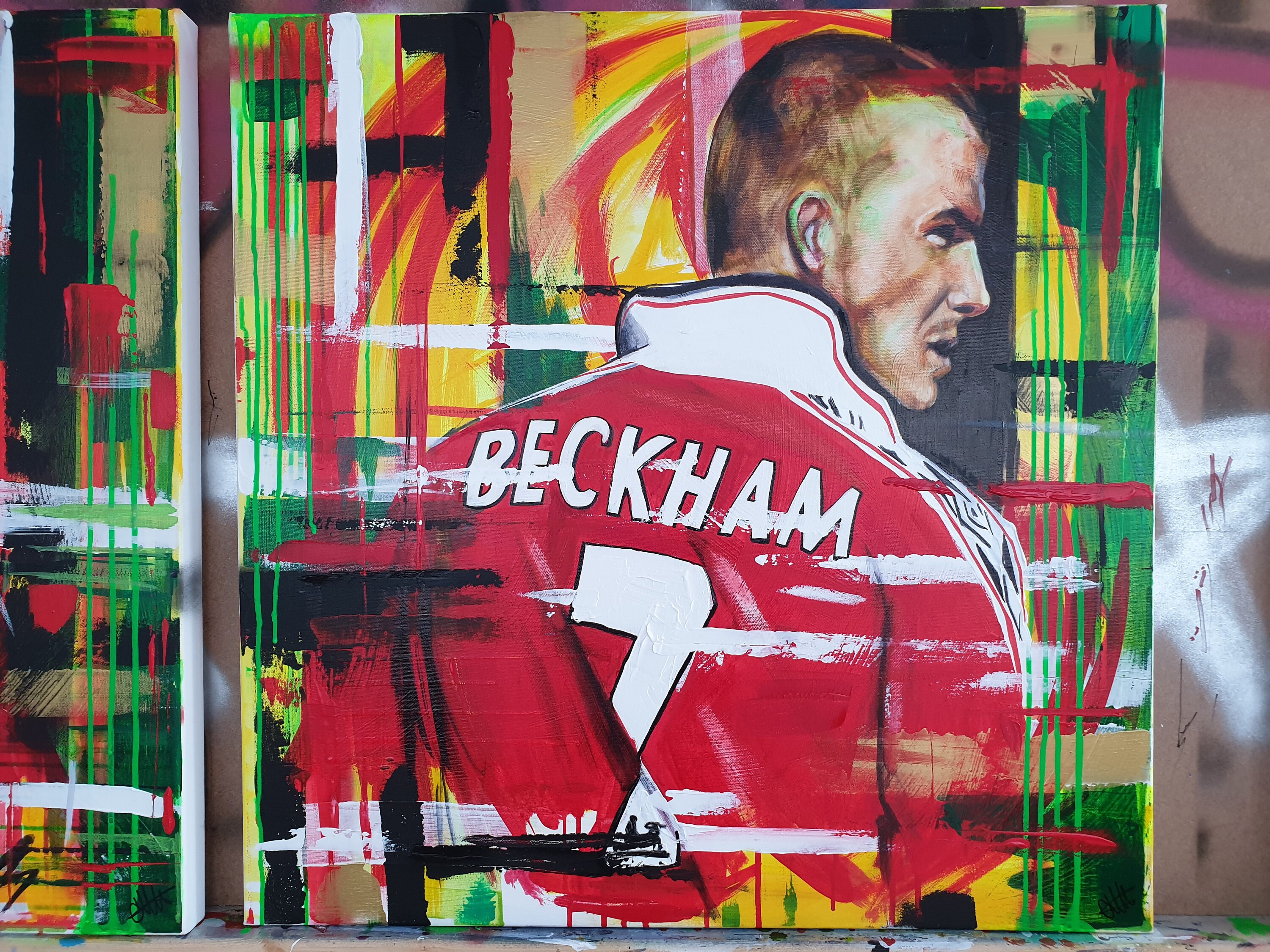 David Beckham Becks Manchester United MUFC Portrait Picture Wall Art ...