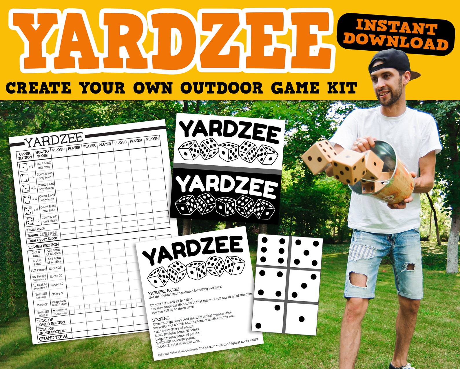 Yardzee Outdoor Game Ultimate Bundle Kit Digital Download Printable ...