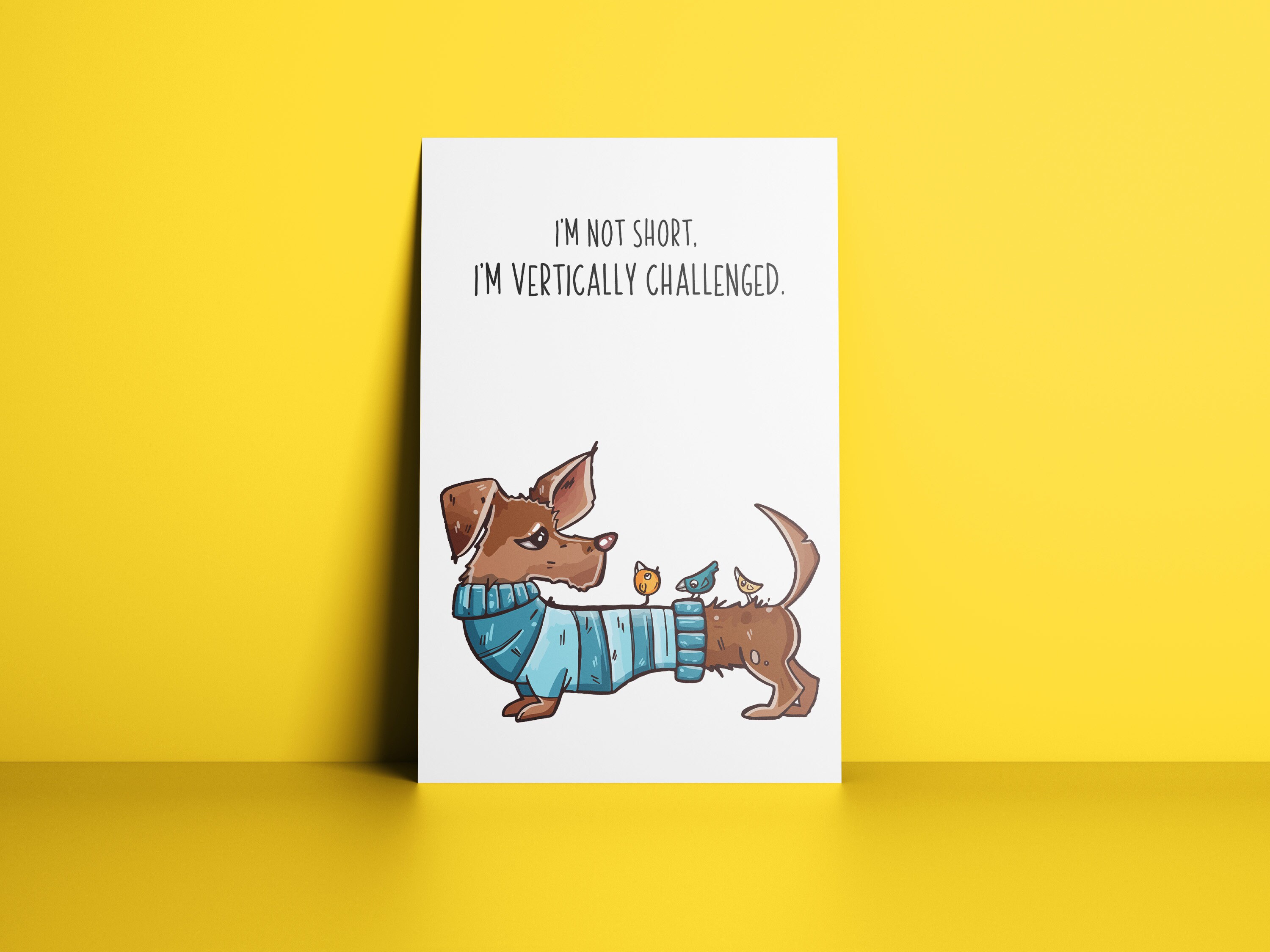 Vertically Challenged Wiener Dog With Birdie Friends // Digital ...