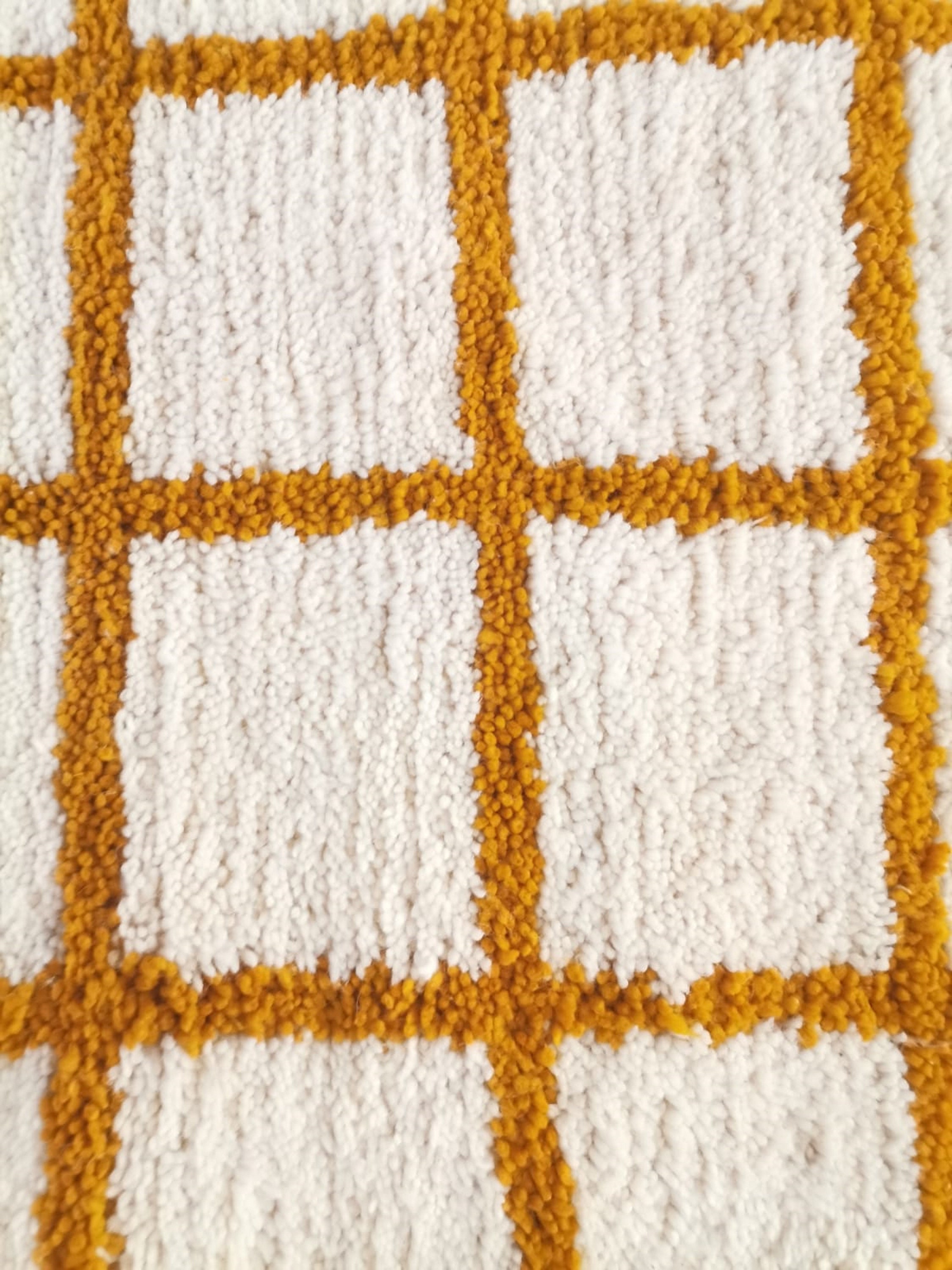 Custom Moroccan Grid Rug Orange Turmeric Yellow - Etsy