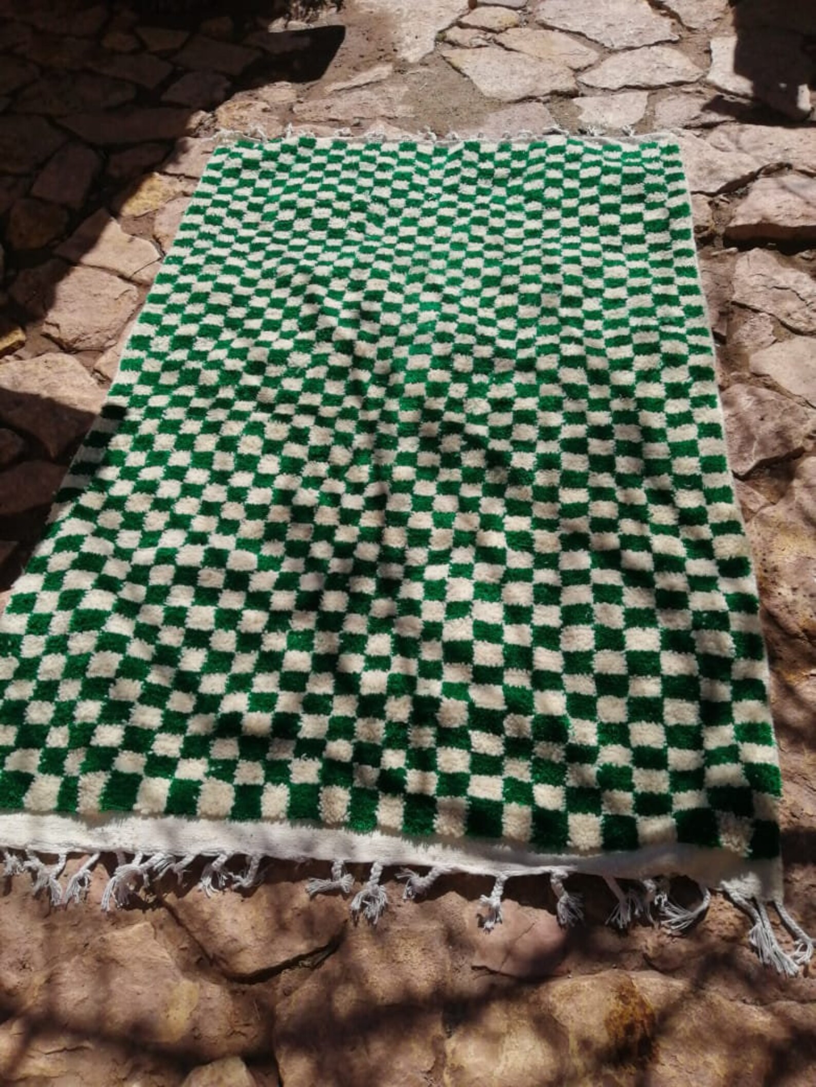 Green Chess Checker Rug Moroccan Rug Moroccan Custom Rug | Etsy