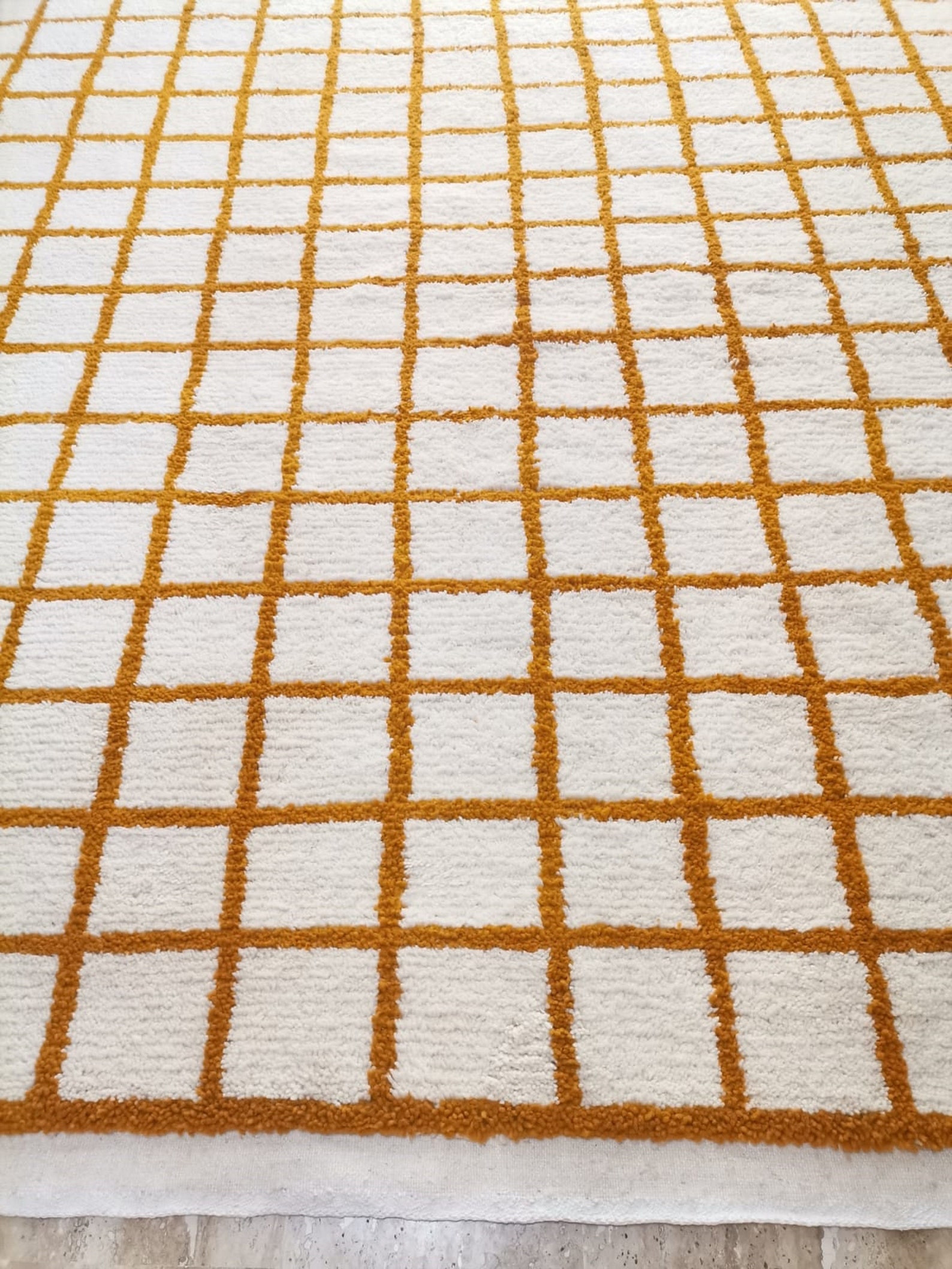 Custom Moroccan Grid Rug Orange Turmeric Yellow - Etsy