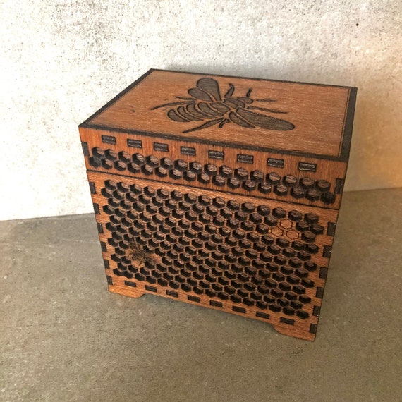 Bee Themed Box Featuring a Large Bee on the Lid Precision | Etsy