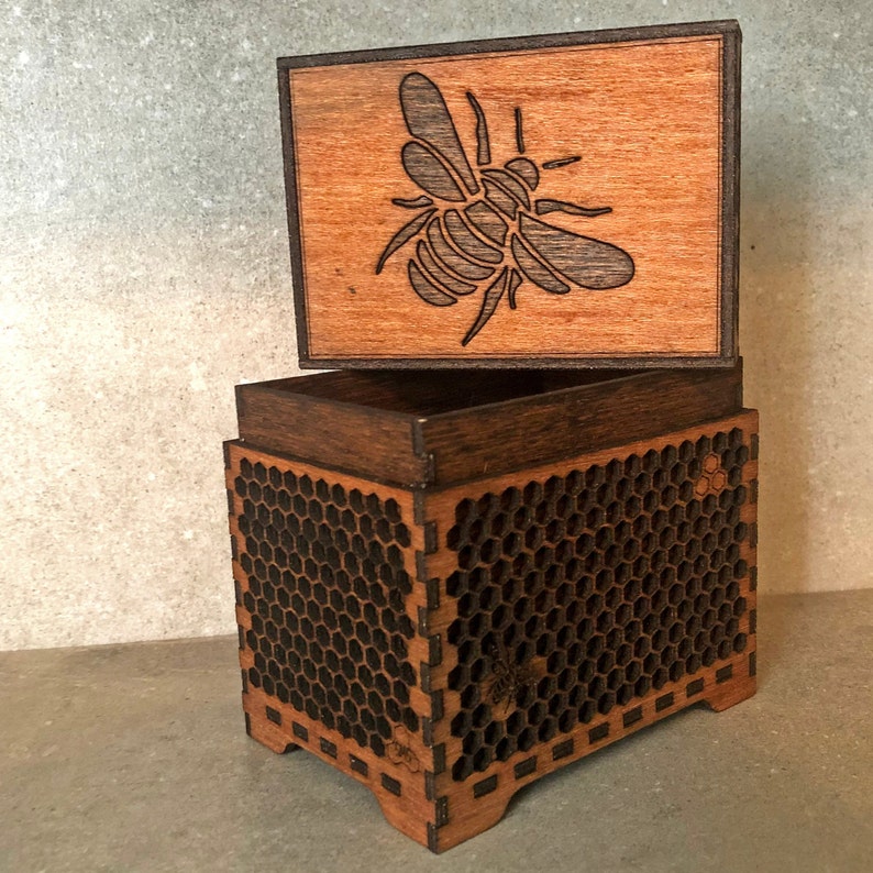 Bee Themed Box Featuring a Large Bee on the Lid Precision | Etsy