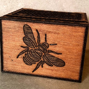 Bee Themed Box - Featuring a Large Bee on the Lid - Precision Lasercut ...