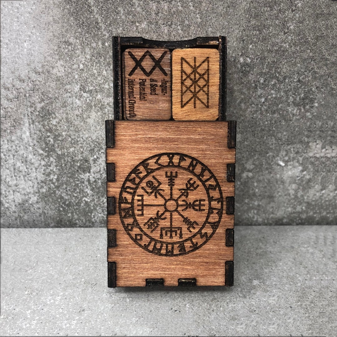 Viking Runes Set in Wooden Box - Nordic Pagan Divination Tool - Etsy