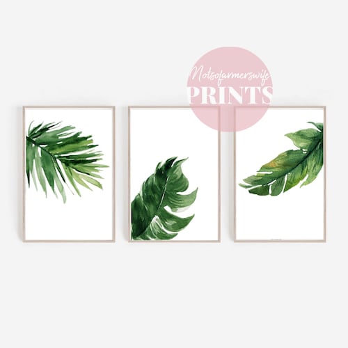 Digital Printables Tropical Leaf Print Set of 3 Prints - Etsy
