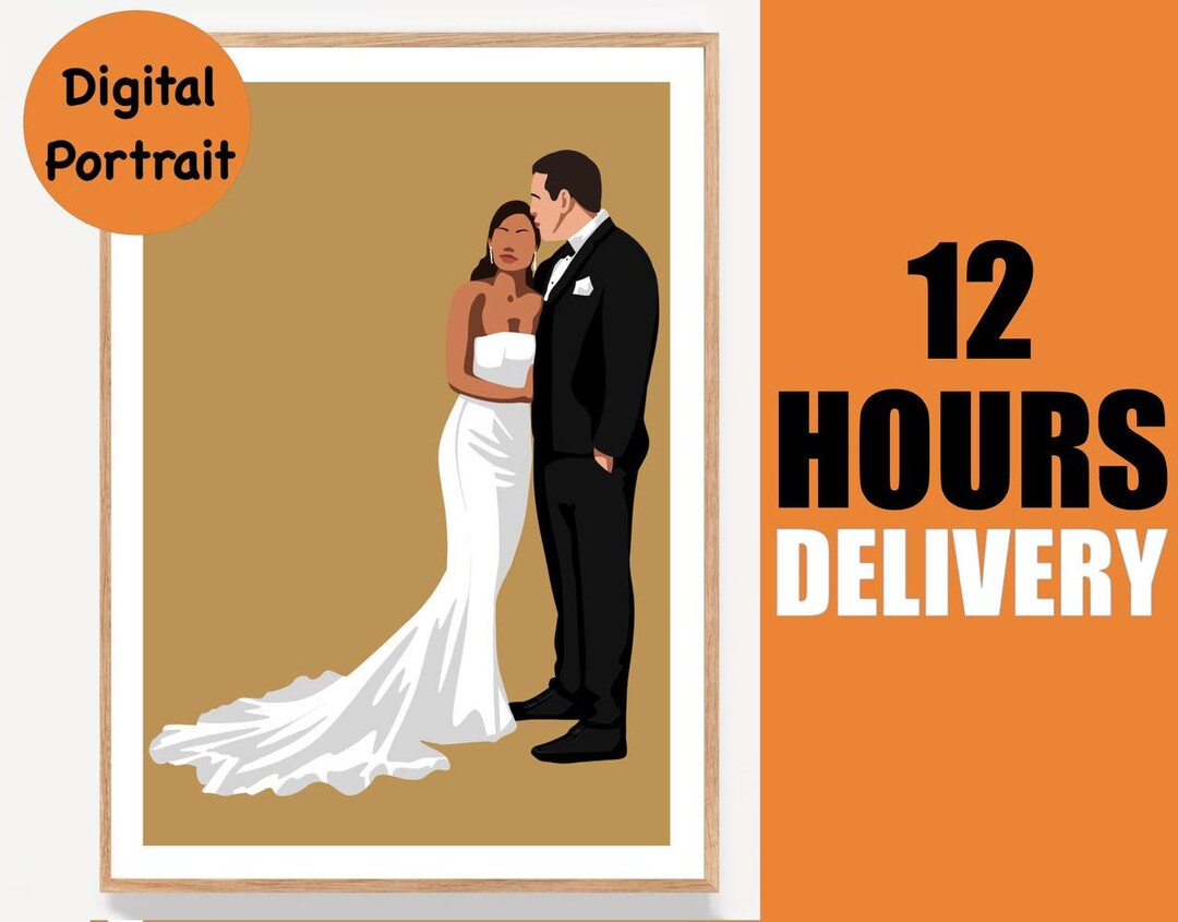 Faceless Digital Portrait, Couple Digital Faceless Illustration ...