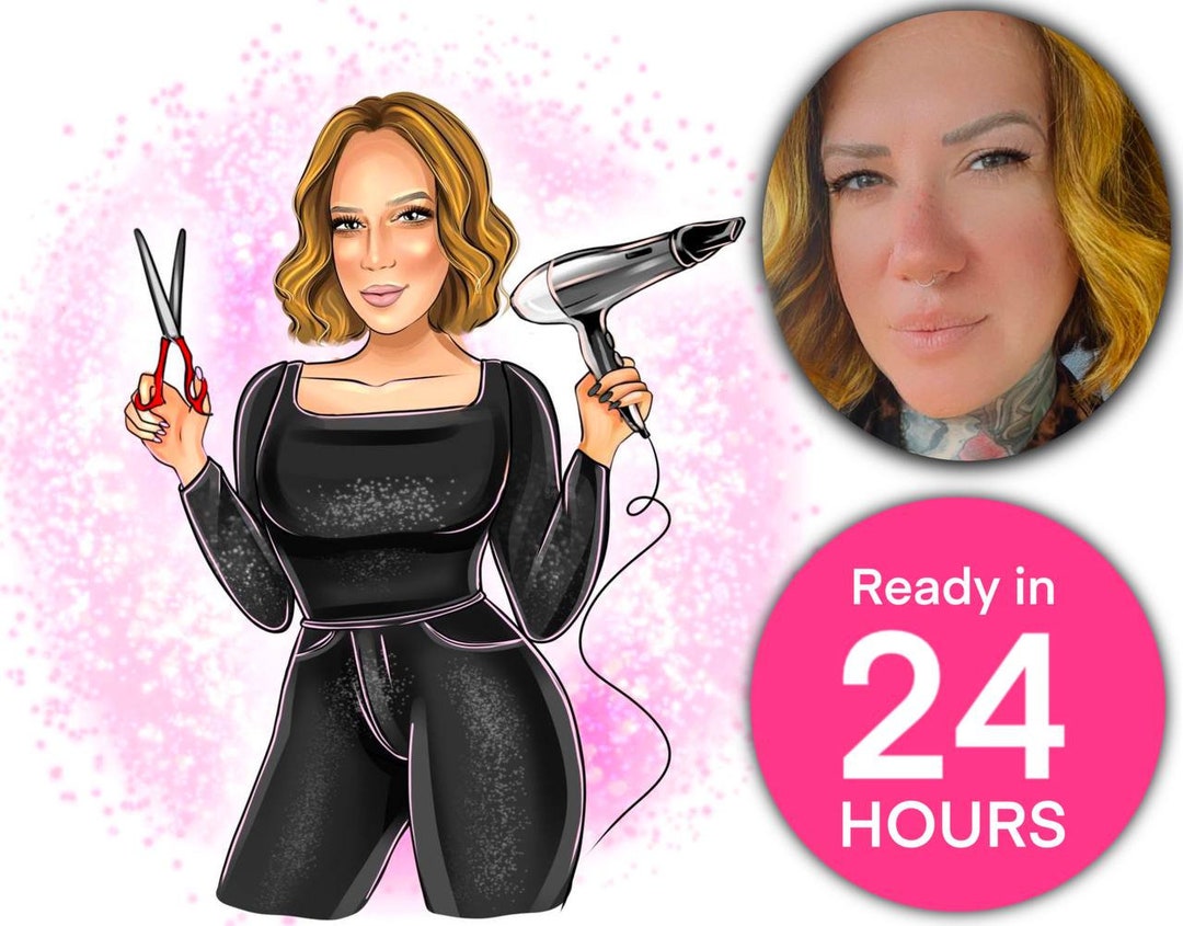 Hair Designer Logo, Hair Stylist Logo, Hair Extension Logo, Cartoon ...