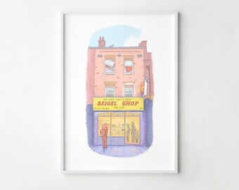 Beigel Bake Brick Lane Art Print - Etsy UK