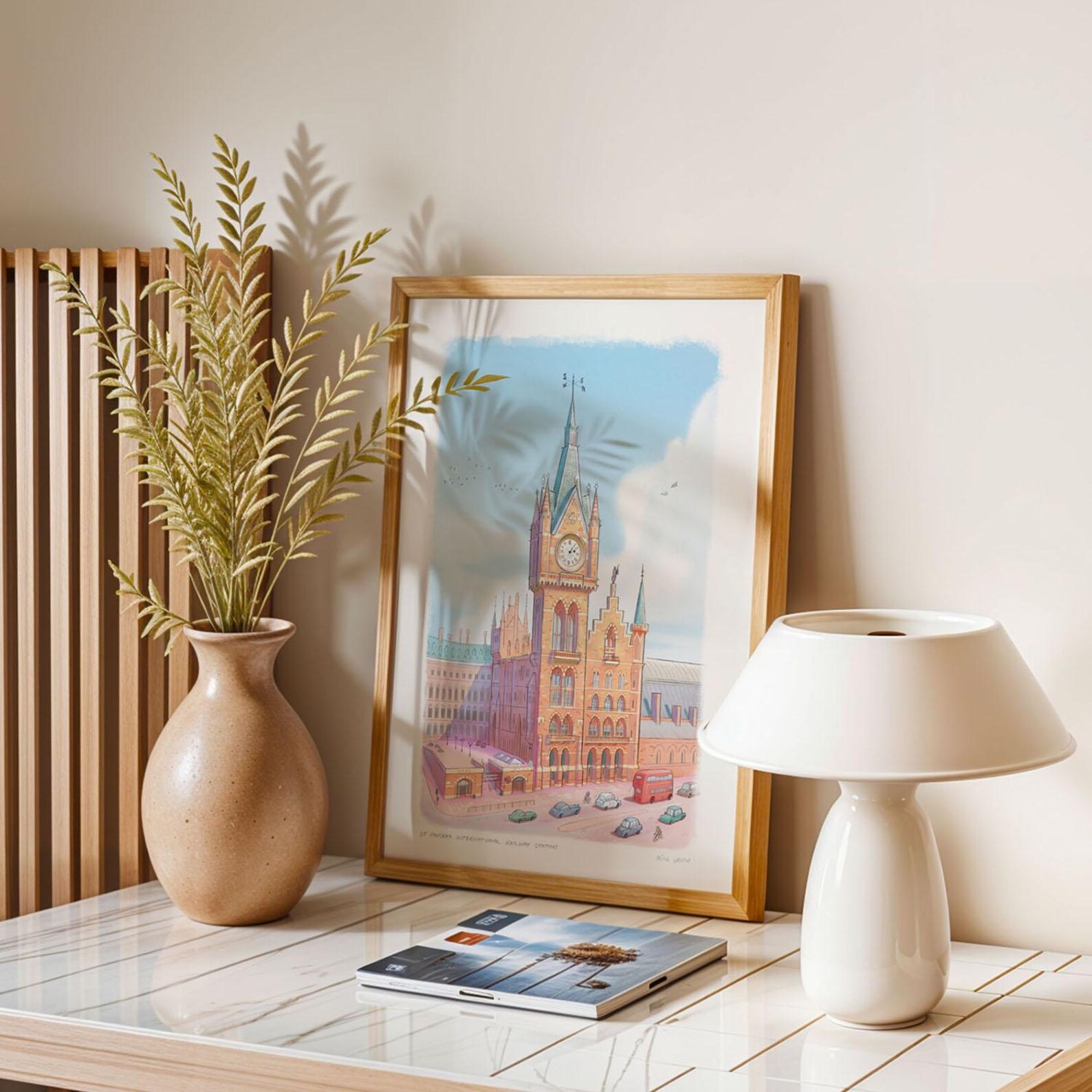 St Pancras Station Art Print: London Illustrated Wall Decor - Etsy