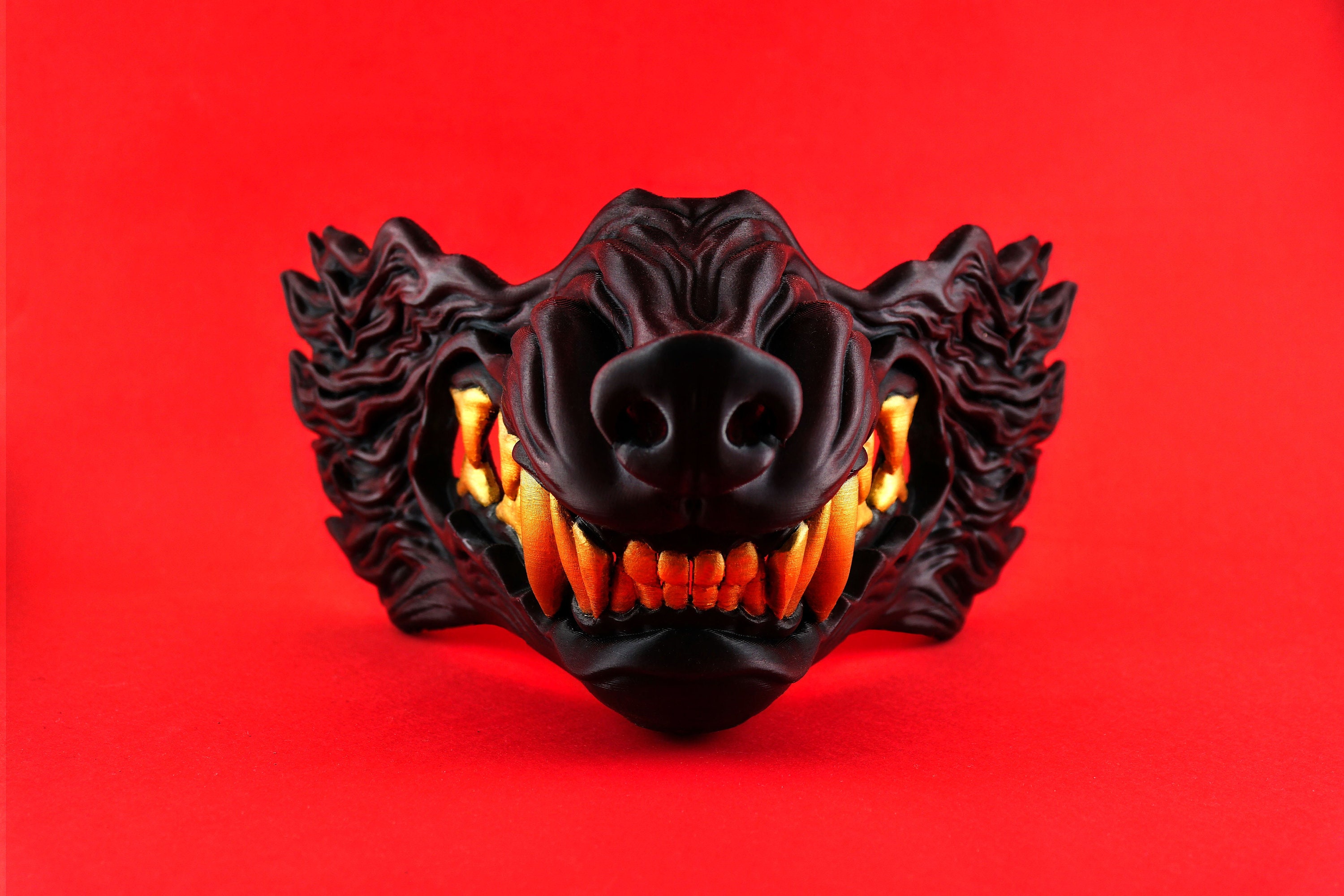 Samurai Wolf Mask Samurai Mask Oni Mask Mempo Cosplay | Etsy